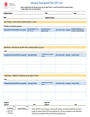 Fillable Online The Individual Development Plan (IDP) is an organized ...