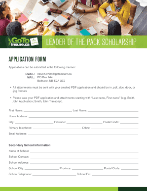 Fillable Online Leader of the Pack Fax Email Print - pdfFiller