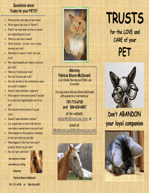 Fillable Online Trusts for your PETS Fax Email Print - pdfFiller