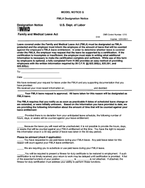 Fillable Online MODEL NOTICE G Fax Email Print - pdfFiller