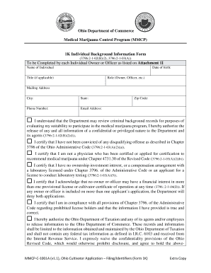 Fillable Online 1K Individual Background Information Form Fax Email ...