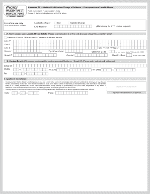 Fillable Online Annexure A1 Addition/Modification/Change of Address ...