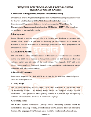 Fillable Online REQUEST FOR PROGRAMME PROPOSALS FOR Fax Email Print ...