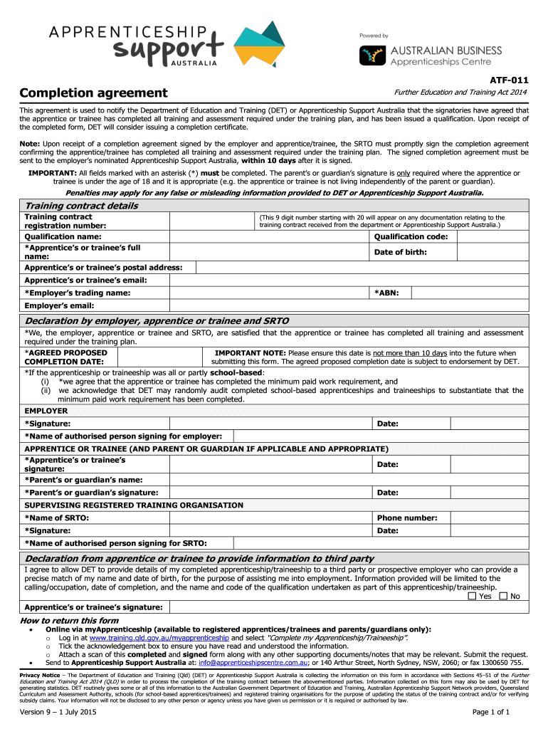 Fillable Online Completion agreement Fax Email Print - pdfFiller