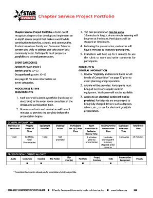 Fillable Online Chapter Service Project Portfolio Fax Email Print - pdfFiller