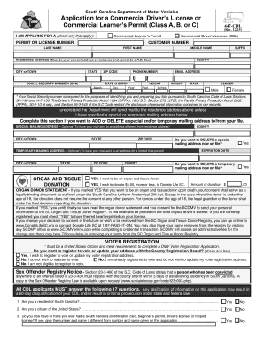 Fillable Online Application for a Commercial Drivers License or Fax ...
