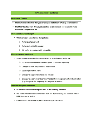 Fillable Online IEP Amendment Guidance Fax Email Print - pdfFiller