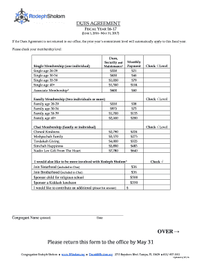 Fillable Online DUES AGREEMENT Fax Email Print - pdfFiller