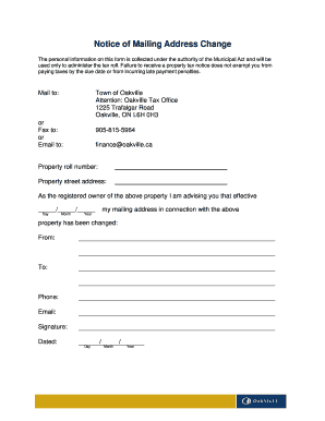 Fillable Online Notice of Mailing Address Change Fax Email Print ...