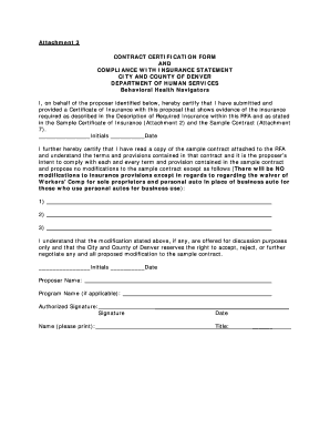 Fillable Online CONTRACT CERTIFICATION FORM Fax Email Print - pdfFiller