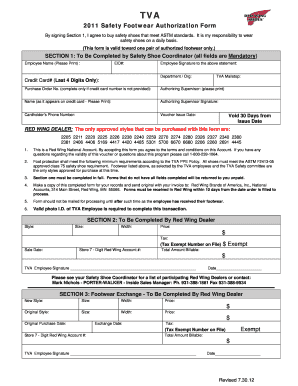 Fillable Online 2011 Safety Footwear Authorization Form Fax Email Print ...