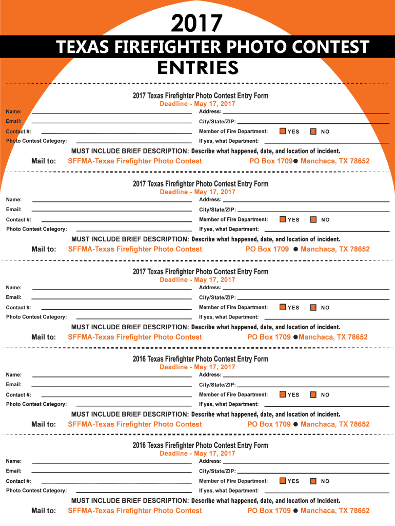 Fillable Online TEXAS FIREFIGHTER PHOTO CONTEST Fax Email Print - pdfFiller