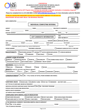 Fillable Online ASSISTED OUTPATIENT TREATMENT (AOT) Fax Email Print ...