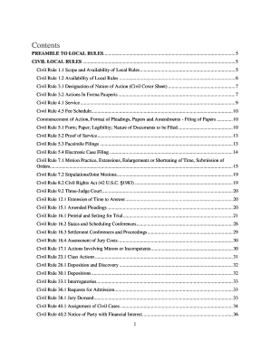 Fillable Online PREAMBLE TO LOCAL RULES Fax Email Print - pdfFiller