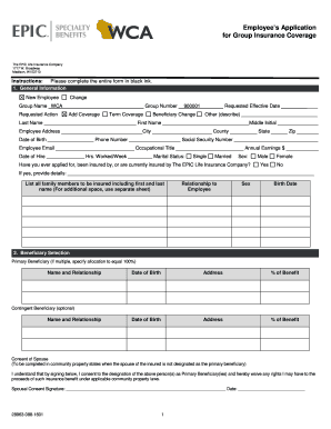 Fillable Online for Group Insurance Coverage Fax Email Print - pdfFiller