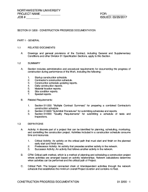Fillable Online SECTION 01 3200 - CONSTRUCTION PROGRESS DOCUMENTATION ...