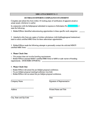 Fillable Online doit maryland MBE ATTACHMENT G- 2 Fax Email Print ...