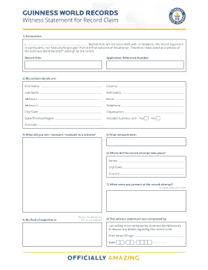 Fillable Online Witness Statement for Record Claim Fax Email Print - pdfFiller