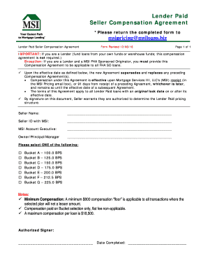 Fillable Online Seller Compensation Agreement Fax Email Print - pdfFiller