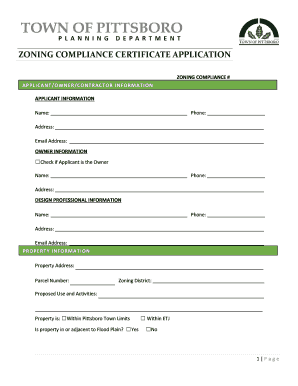 Fillable Online ZONING COMPLIANCE # Fax Email Print - pdfFiller