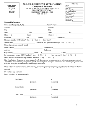 Fillable Online R STUDENT APPLICATION Fax Email Print - pdfFiller