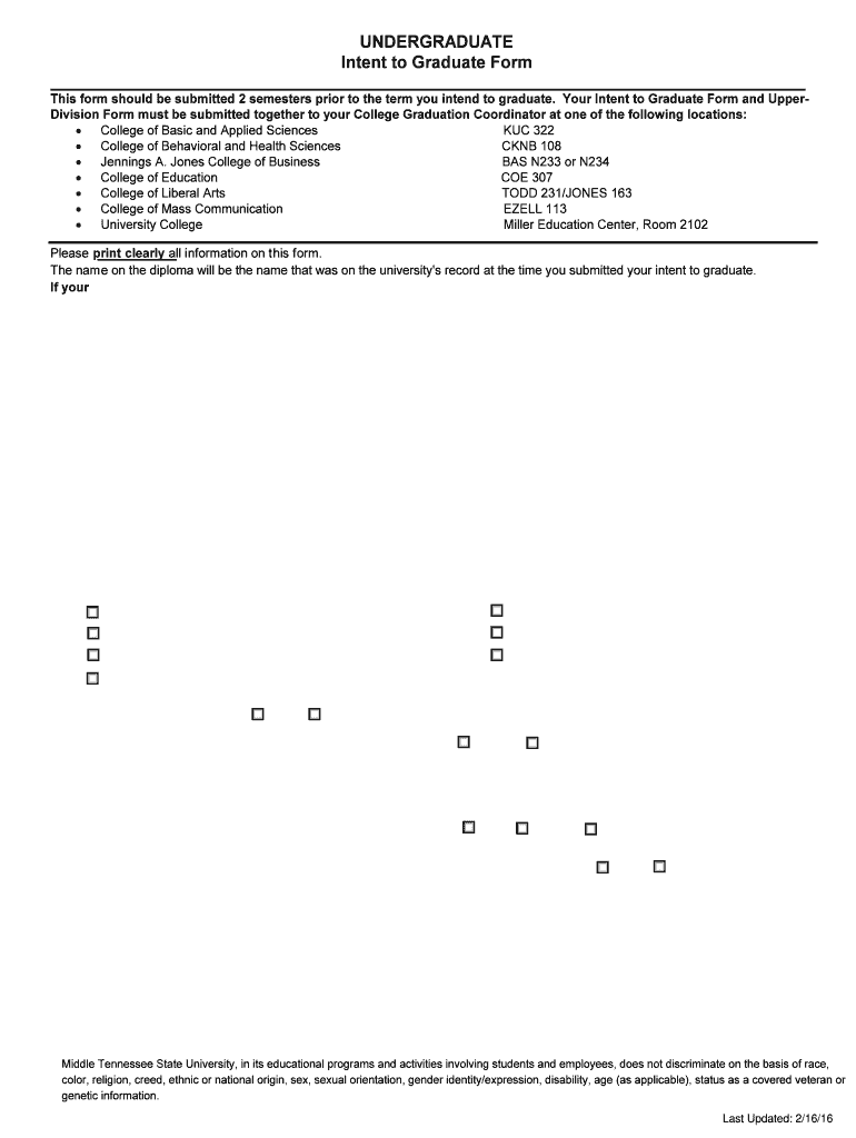Fillable Online Transcript Request Middle Tennessee State University Fax Email Print - pdfFiller
