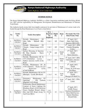 Fillable Online The Kenya National Highways Authority (KeNHA) is a ...