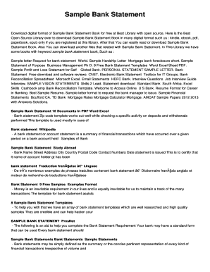 Fillable Online Sample Bank Statement Fax Email Print - pdfFiller