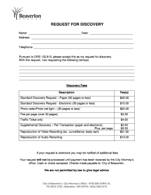 Fillable Online REQUEST FOR DISCOVERY Fax Email Print - pdfFiller