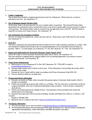 Fillable Online Dear Valued and Prospective Vendor: Fax Email Print ...