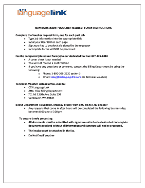 Fillable Online Complete the Voucher request form, one for each paid ...