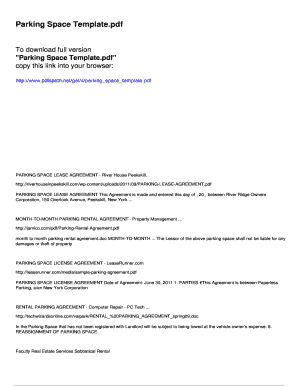 Fillable Online Parking Space Template Fax Email Print - pdfFiller