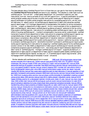 Fillable Online Certified Payroll Form In ExcelFREE CERTIFIED PAYROLL ...