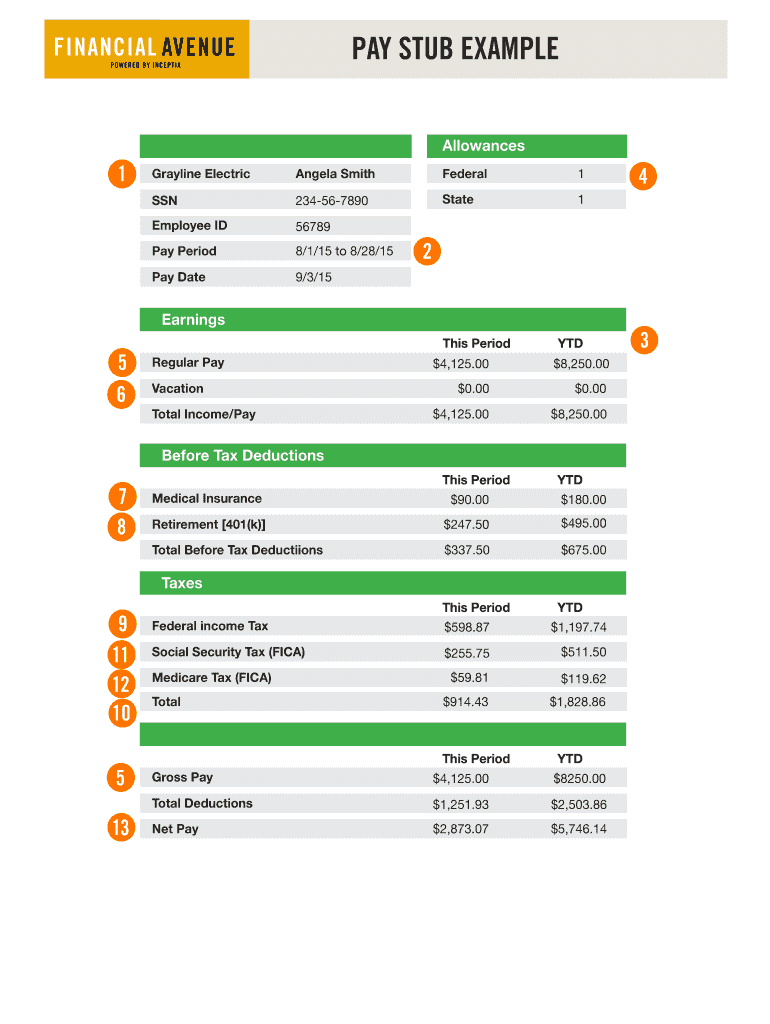Fillable Online PAY STUB EXAMPLE Fax Email Print - pdfFiller