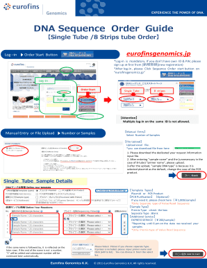 Fillable Online DNA Sequence Order Guide Fax Email Print - pdfFiller