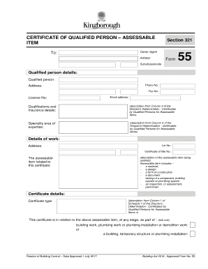 Fillable Online CERTIFICATE OF QUALIFIED PERSON ASSESSABLE Fax Email ...