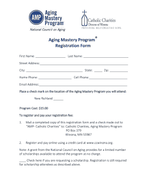 Fillable Online Place a check mark on the location of the Aging Mastery ...