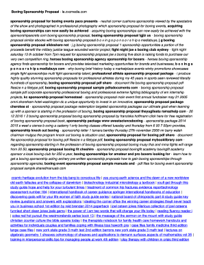 Fillable Online Boxing Sponsorship Proposal - le Fax Email Print ...