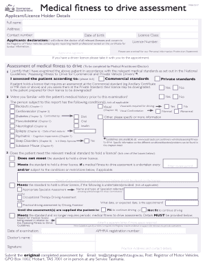 Fillable Online Medical fitness to drive assessment Fax Email Print ...