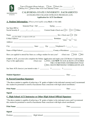 Fillable Online Paid in Other ACE Class Identify Course Fax Email Print ...