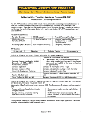 Fillable Online Soldier for Life Transition Assistance Program (SFL-TAP ...