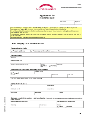 Fillable Online Received by the Swedish Migration Agency Fax Email ...