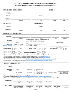 Fillable Online APPLICATION FOR CELL TOWER BUILDING PERMIT Fax Email ...