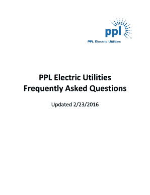 Fillable Online PPL Electric Utilities Frequently Asked Questions Fax ...