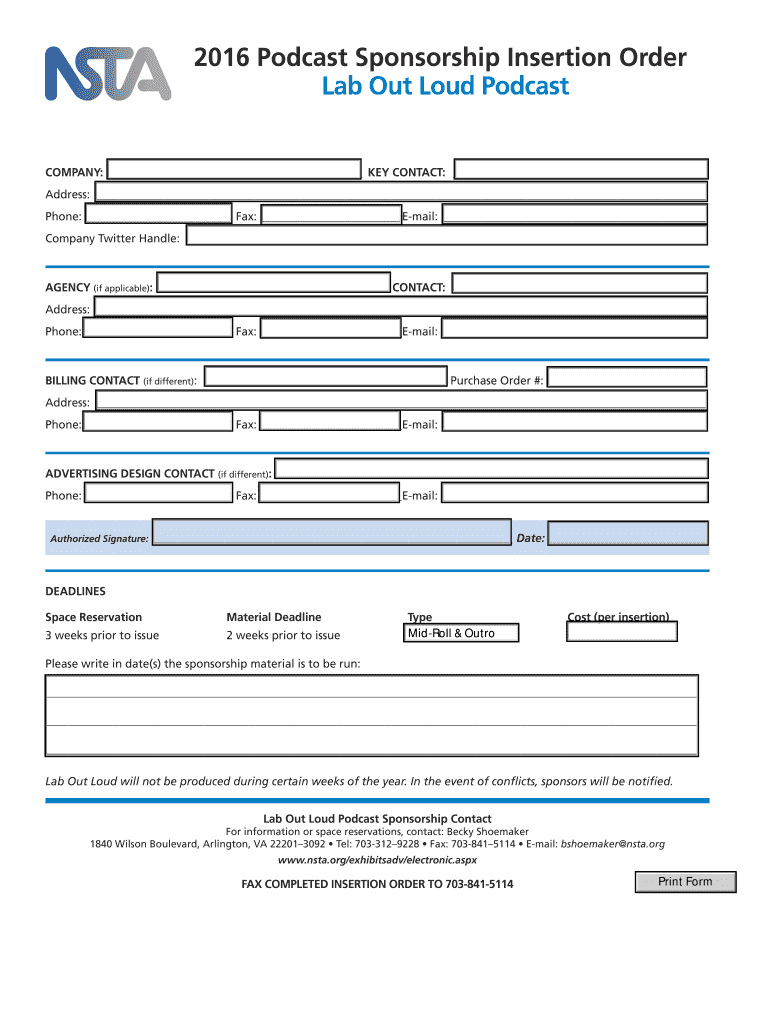 Fillable Online Podcast Profile Fax Email Print - pdfFiller