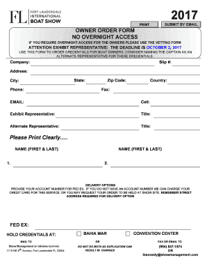 Fillable Online OWNER ORDER FORM Fax Email Print - pdfFiller