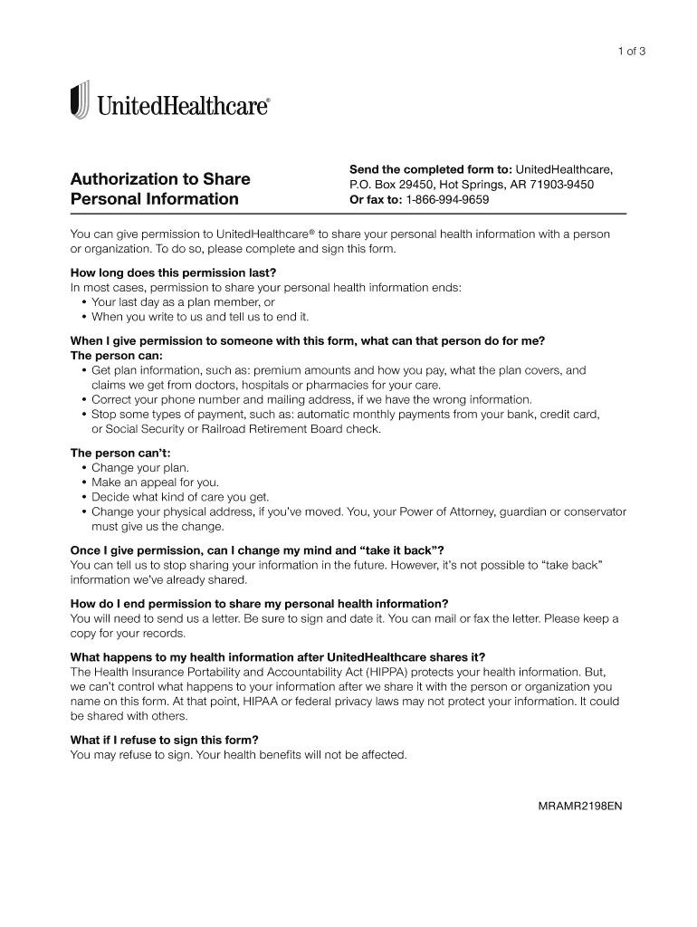 Fillable Online Send the completed form to: UnitedHealthcare, Fax Email ...