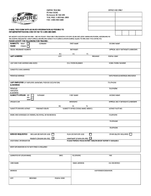 Fillable Online EMPIRE TRACING Fax Email Print - pdfFiller