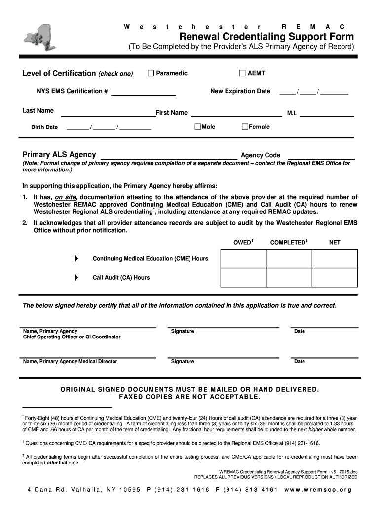 Fillable Online Renewal Credentialing Support Form Fax Email Print - pdfFiller