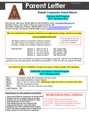 Fillable Online AAA Before School, After School & Wrap Care Classroom Phone: TBD Fax Email Print ...